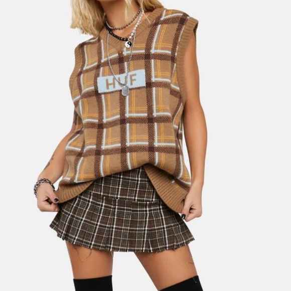 HUF | Sweaters | Huf Logo Sweater Vest In Size Small | Poshmark